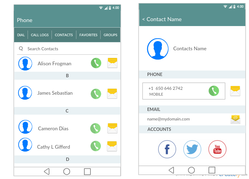 Android Mockup Templates For App Prototypes Creately Blog