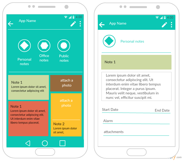 Android Mockup Templates For App Prototypes Creately Blog